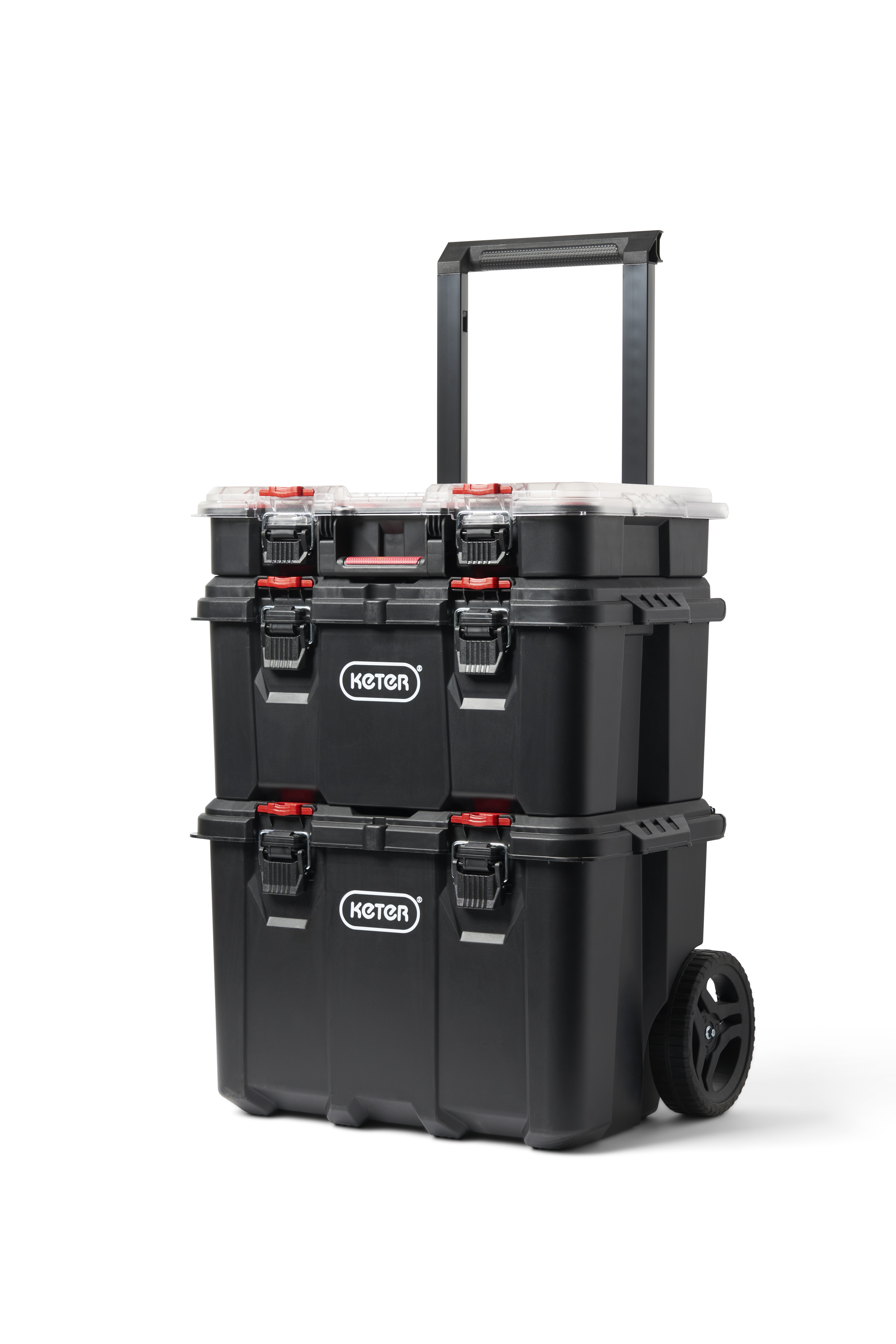 Keter Stack n Roll 3 Piece Durable Resin Rolling Tool Box System Tool Storage and Organization Ideal For Garage and DIY Black Reviews Wayfair